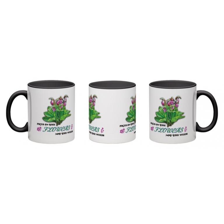 Coffee Mug: "Focus On Flowers, Not Weeds" | Shop.HalifaxTrails.ca